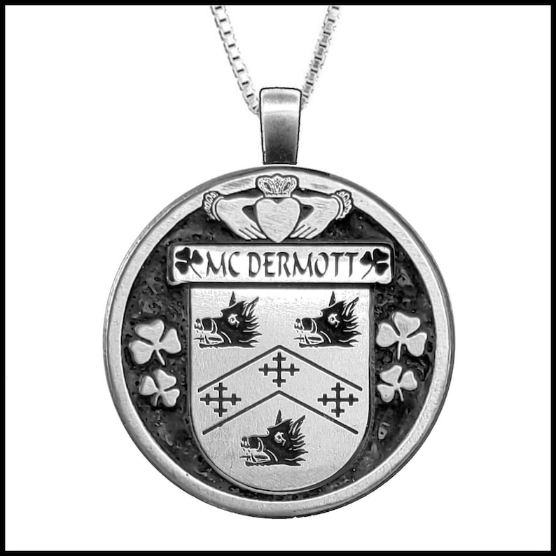 Mcdermott Irish Coat of Arms Disk Pendant, Irish - Etsy