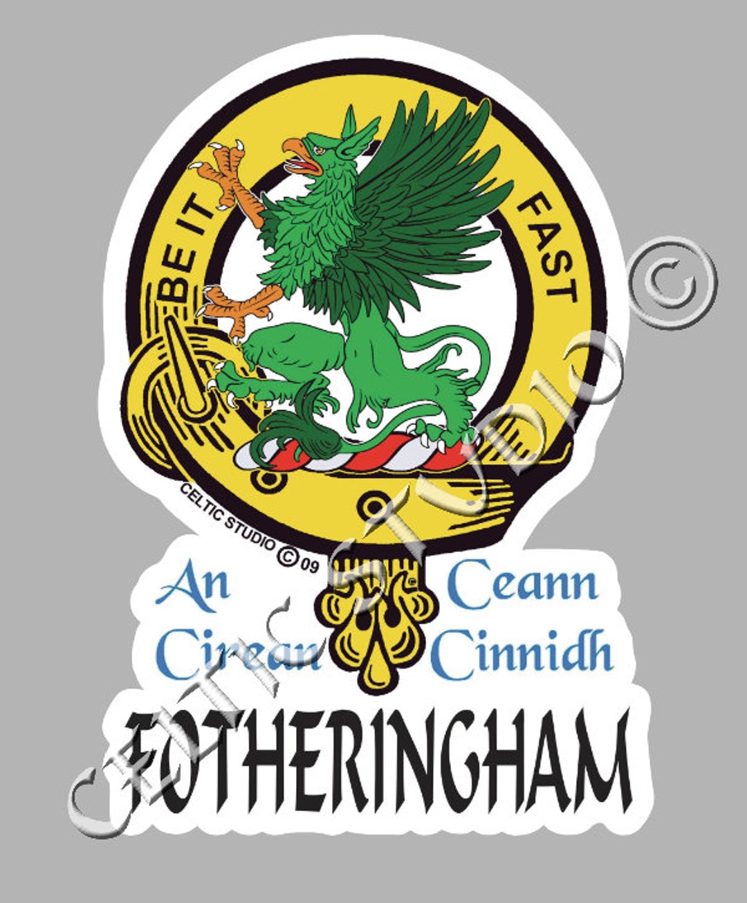 Fotheringham Clan Crest Decal | Custom Scottish Heritage Car & Laptop ...