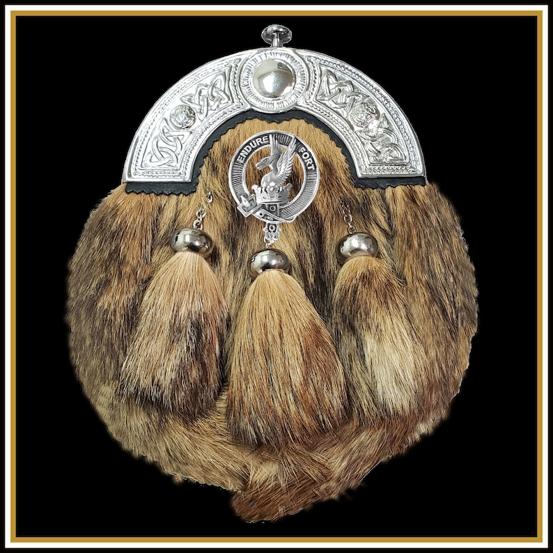 Lindsay Scottish Clan Crest Badge Dress Fur Sporran - Etsy