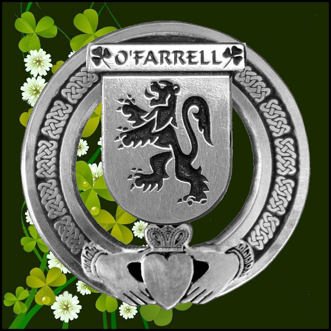 O'farrell Irish Claddagh Coat of Arms Badge - Etsy