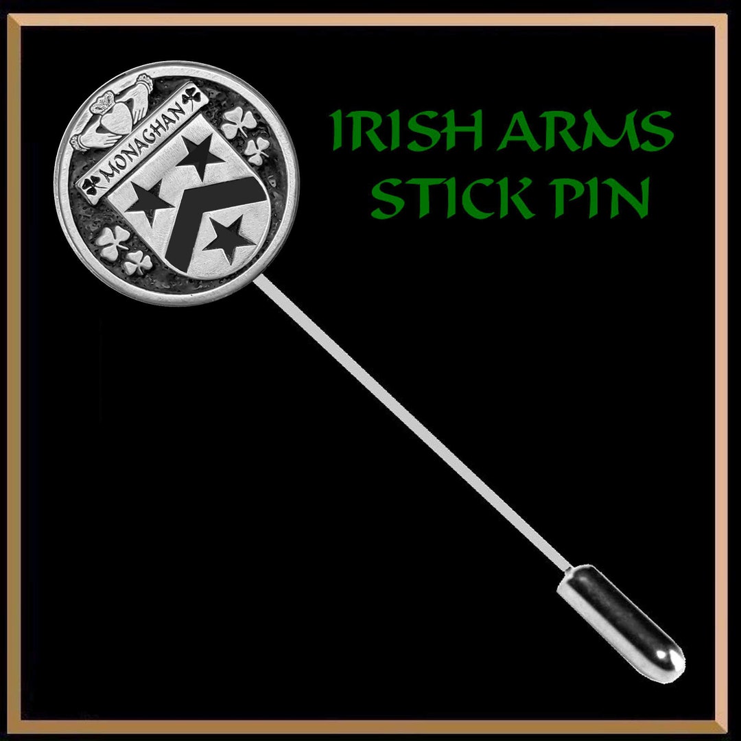 Monaghan Irish Family Coat of Arms Stick Pin - Etsy