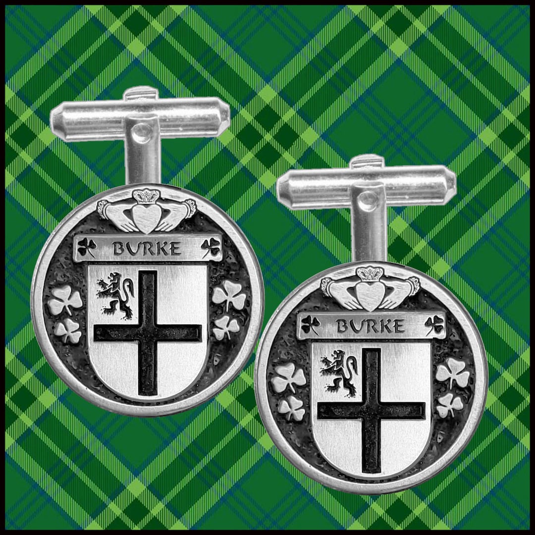 Burke Irish Coat of Arms Disk Cufflinks - Etsy