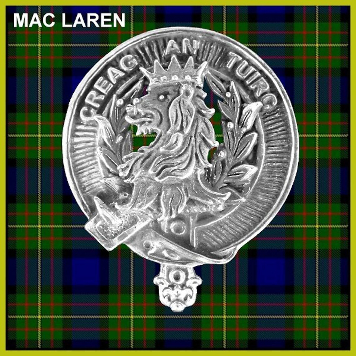 Maclaren 5oz Round Scottish Clan Crest Badge Stainless Steel - Etsy