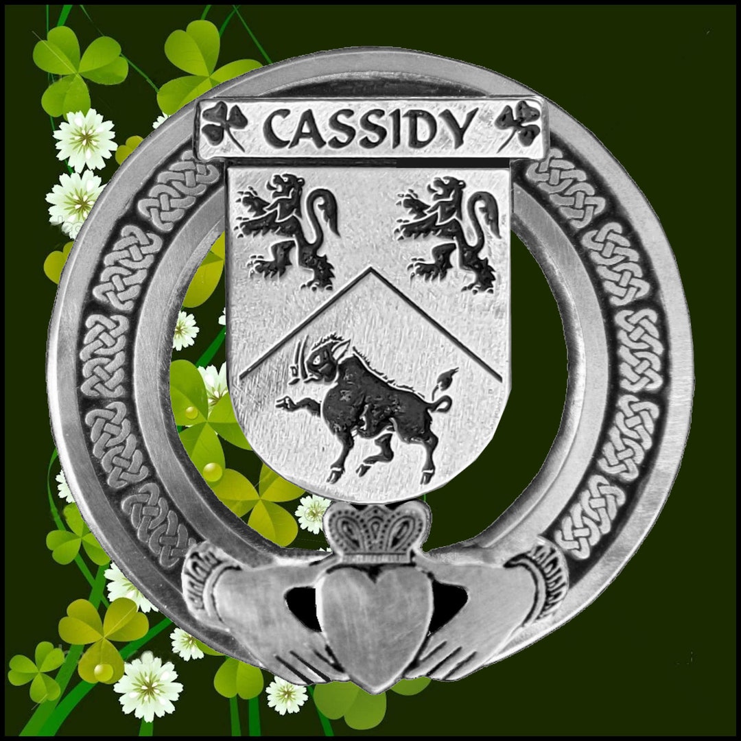 Cassidy Irish Claddagh Coat of Arms Badge - Etsy