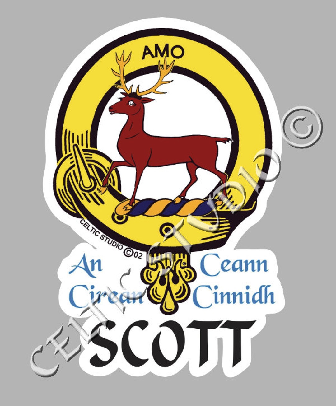 Scott Clan Crest Decal | Custom Scottish Heritage Car & Laptop Stickers ...
