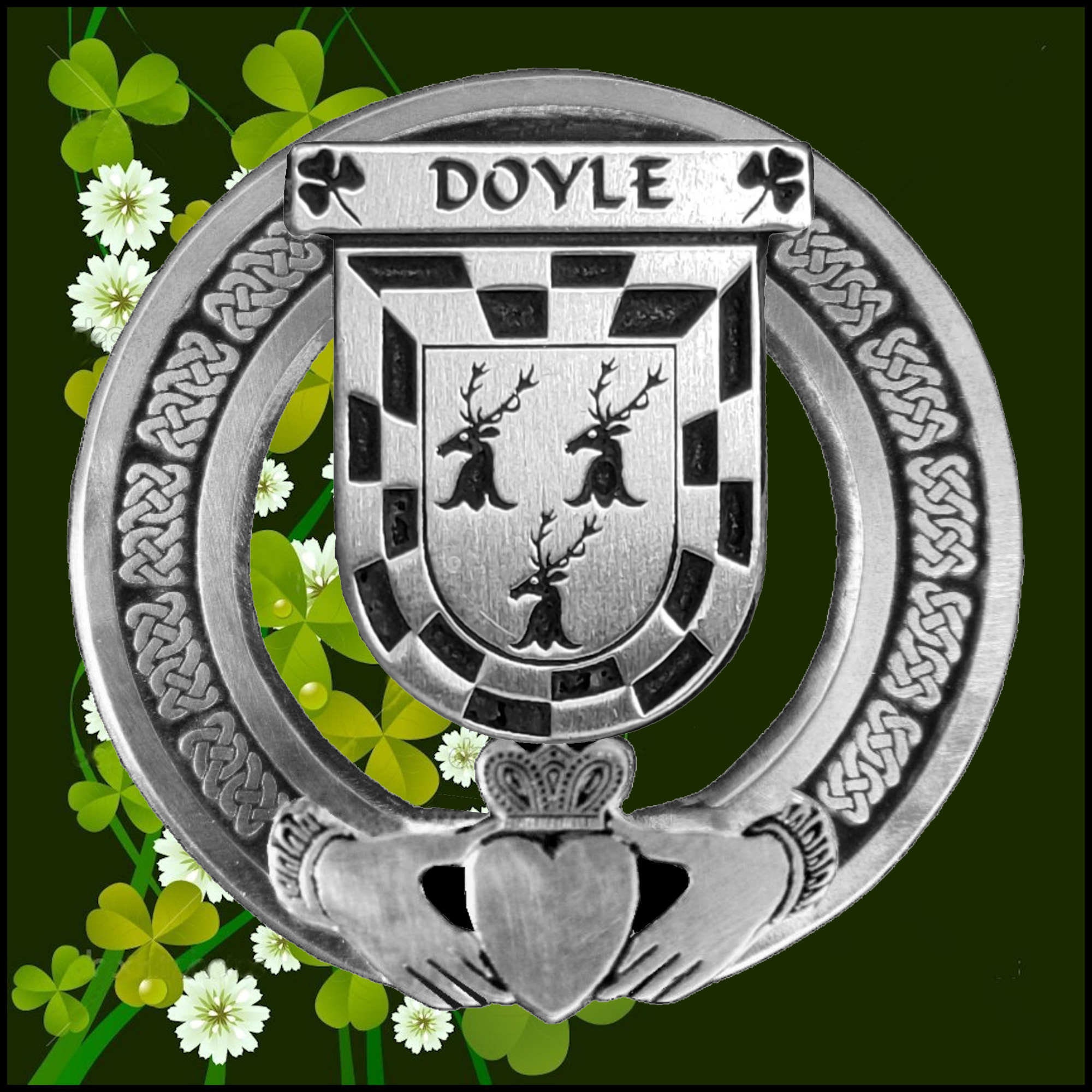 Doyle Irish Claddagh Coat of Arms Badge - Etsy Ireland