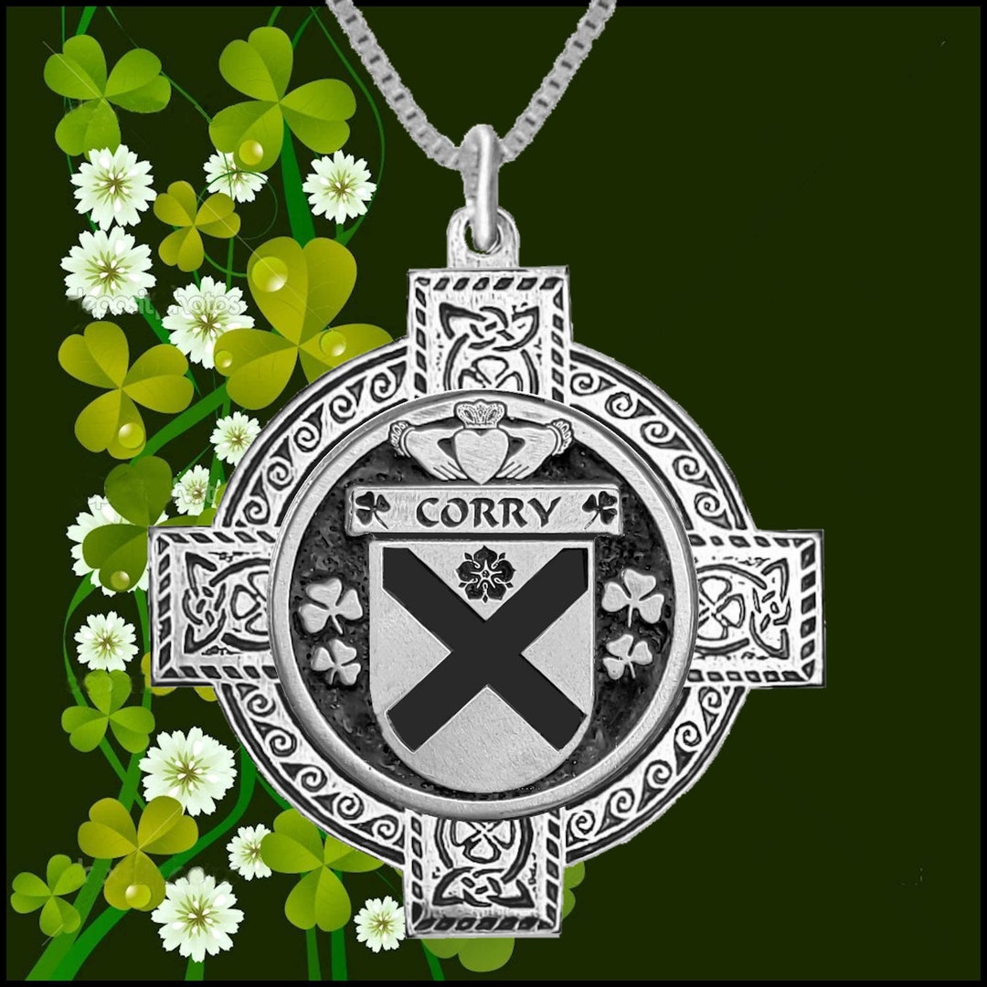 Corry Irish Coat of Arms Celtic Cross Pendant ~ IP04 - Etsy
