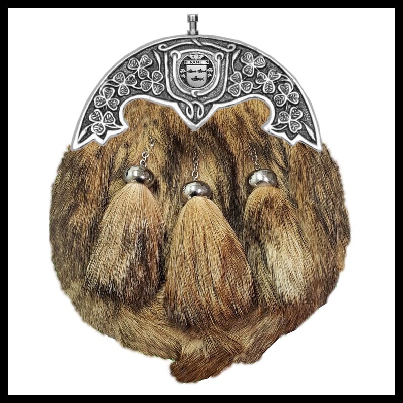 Kane Irish Coat of Arms Dress Fur Sporran - Etsy