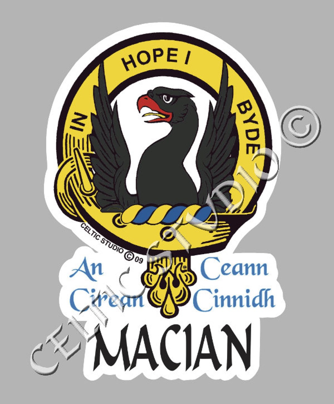 Macian Clan Crest Decal | Custom Scottish Heritage Car & Laptop ...