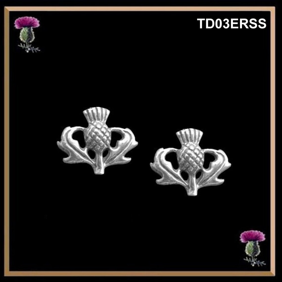 Small Thistle Stud Earrings - Sterling Silver - Etsy