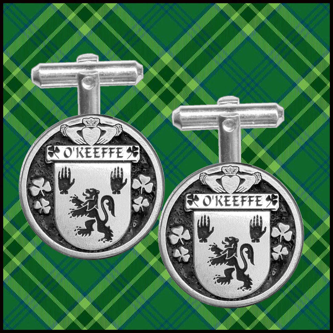 O'keefe Irish Coat of Arms Disk Cufflinks - Etsy UK