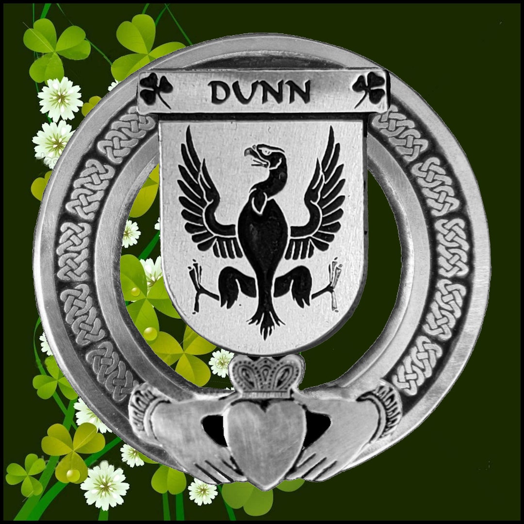 Dunn Irish Claddagh Coat of Arms Badge - Etsy