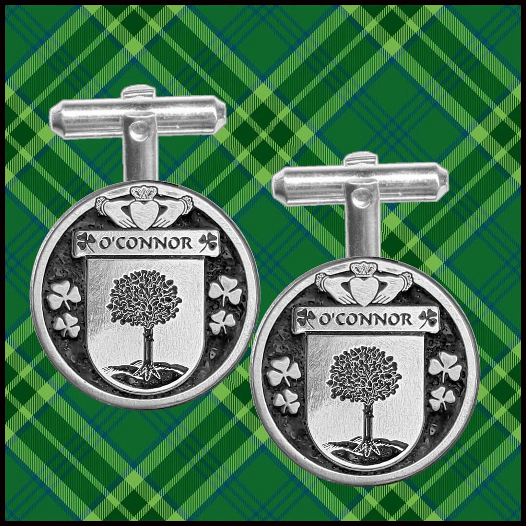 O'connor Offlay Irish Coat of Arms Disk Cufflinks - Etsy
