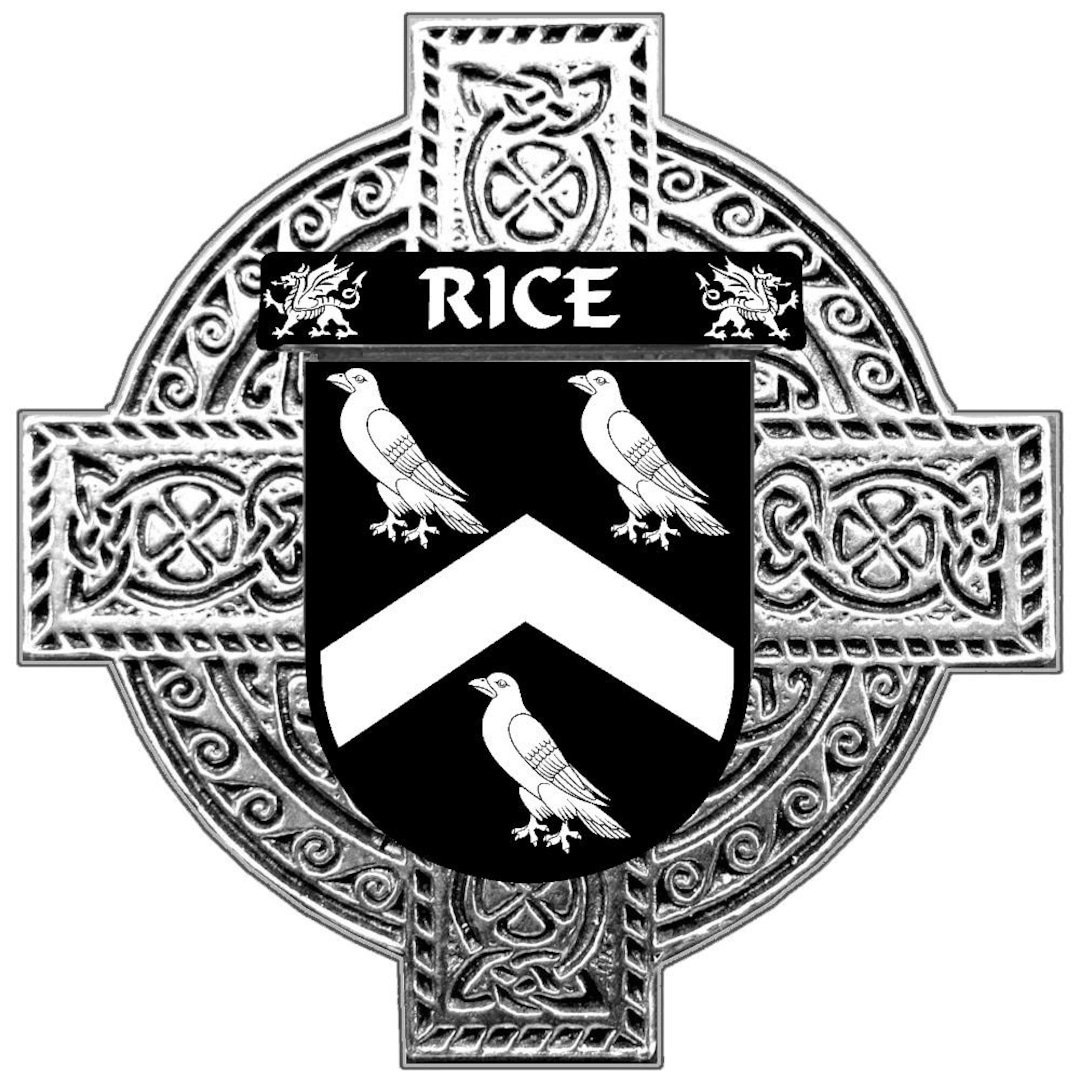 Rice Welsh Coat of Arms Celtic Cross Badge - Etsy
