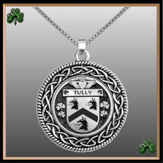 Tully Irish Coat of Arms Celtic Interlace Disk Pendant IP06 | Etsy