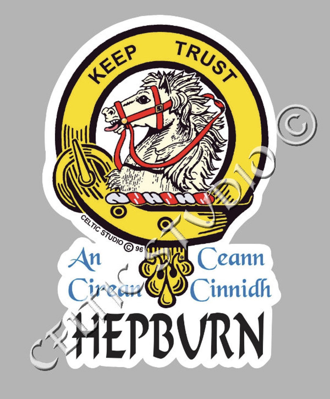 Hepburn Clan Crest Decal | Custom Scottish Heritage Car & Laptop ...