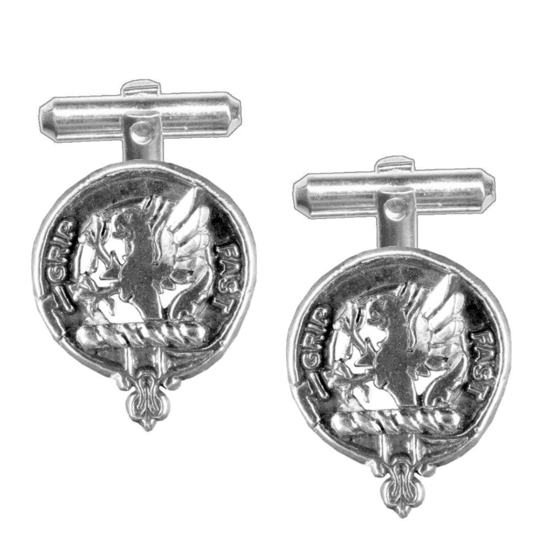 Leslie Clan Crest Scottish Cufflinks; Pewter, Sterling Silver and Karat ...