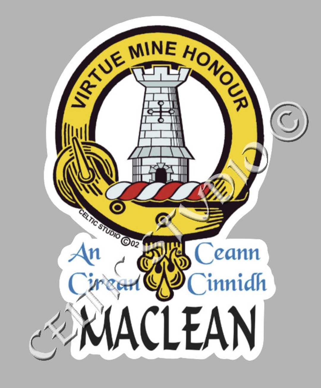Maclean Clan Crest Decal | Custom Scottish Heritage Car & Laptop ...