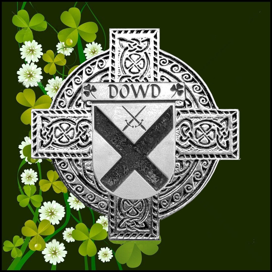 Dowd Irish Coat of Arms Celtic Cross Badge - Etsy