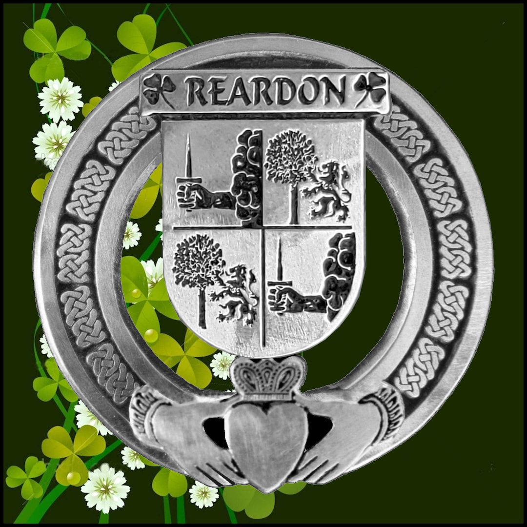 Reardon Irish Claddagh Coat of Arms Badge - Etsy