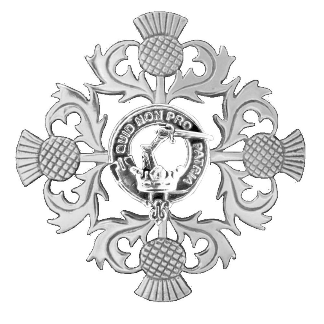 Dewar Clan Crest Scottish Four Thistle Brooch - Etsy