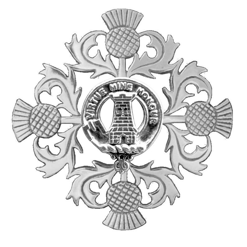 Maclean Clan Crest Scottish Four Thistle Brooch - Etsy