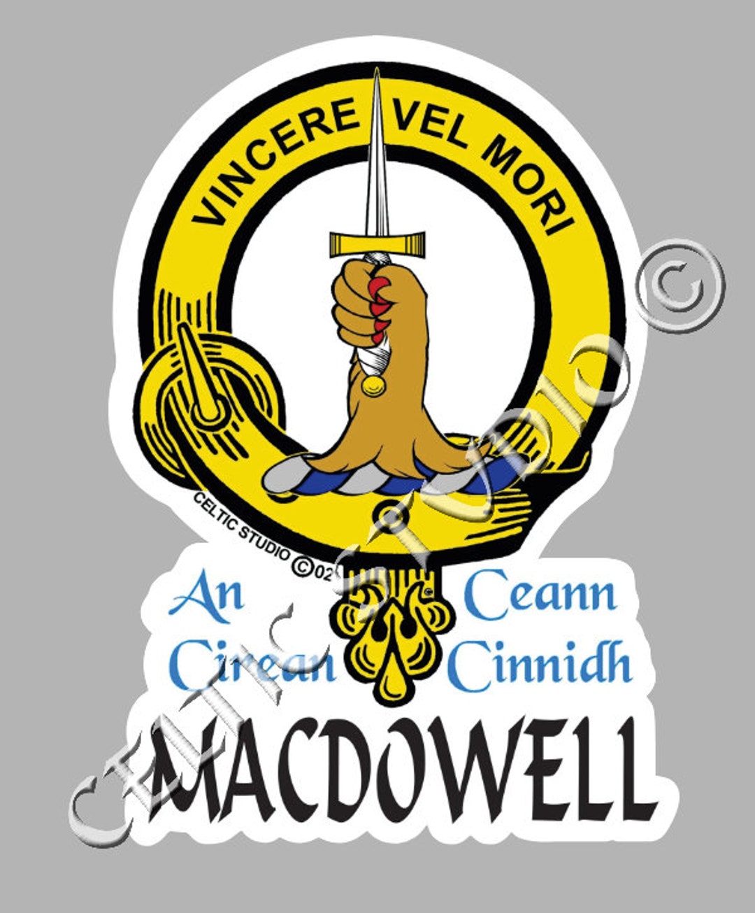 Macdowell Clan Crest Decal | Custom Scottish Heritage Car & Laptop ...