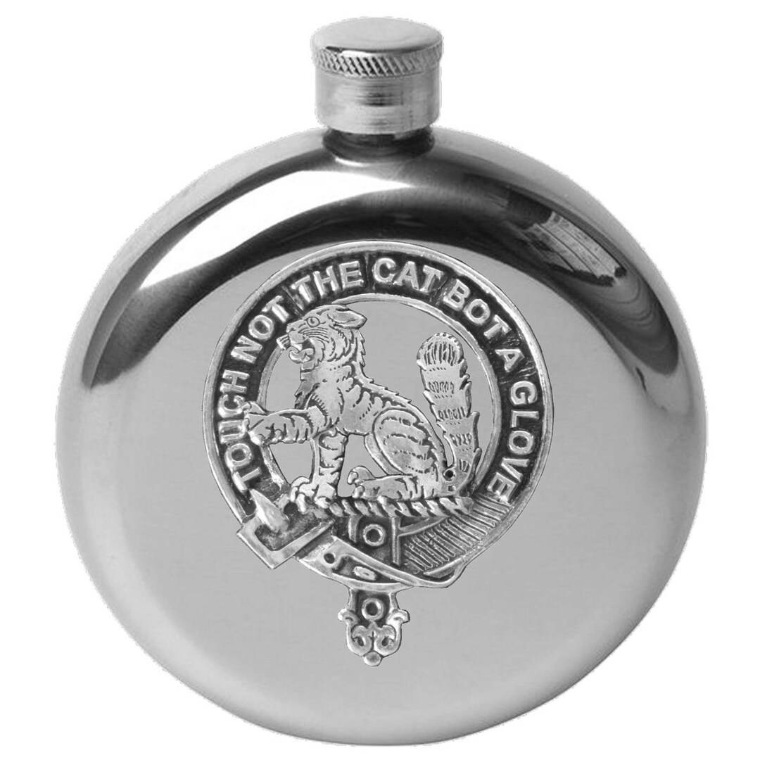 Macpherson 5oz Round Scottish Clan Crest Badge Stainless Steel Flask - Etsy