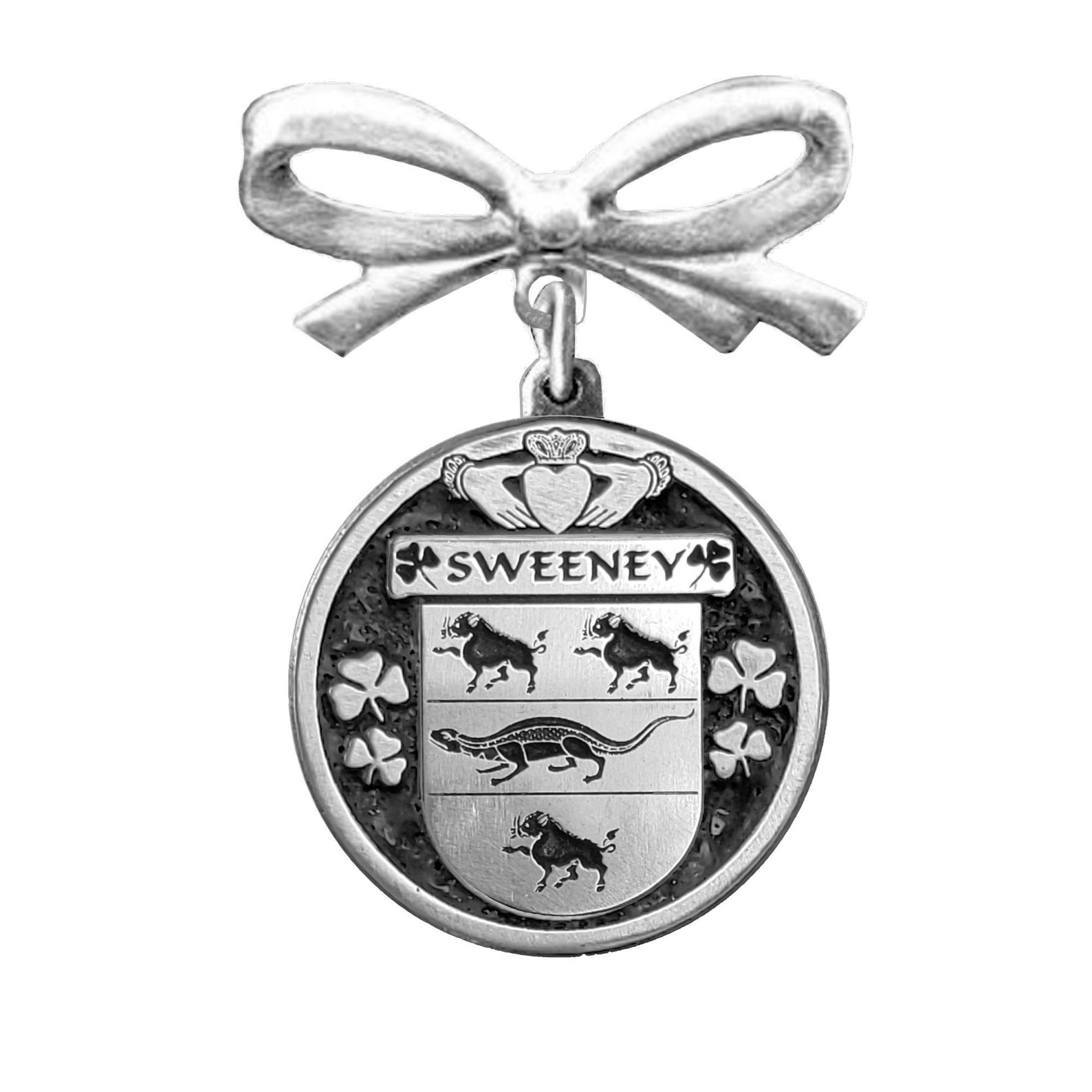 Sweeney Irish Coat of Arms Disk Bow Brooch - Etsy