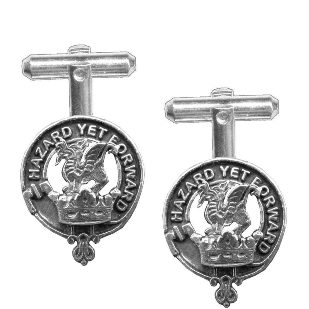 Seton Clan Crest Scottish Cufflinks; Pewter, Sterling Silver and Karat ...
