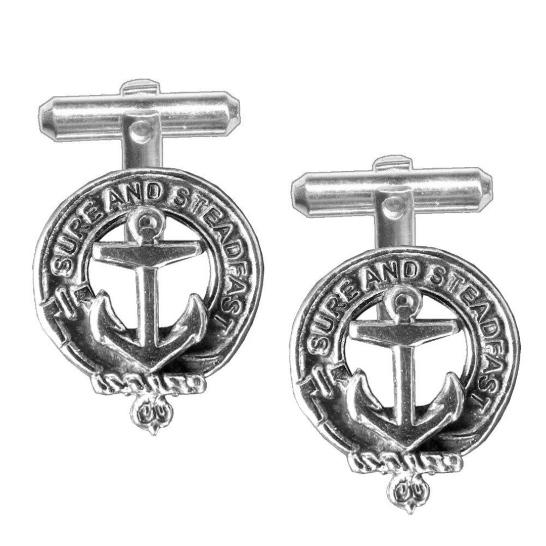 Clarke Clan Crest Scottish Cufflinks; Pewter, Sterling Silver and Karat ...