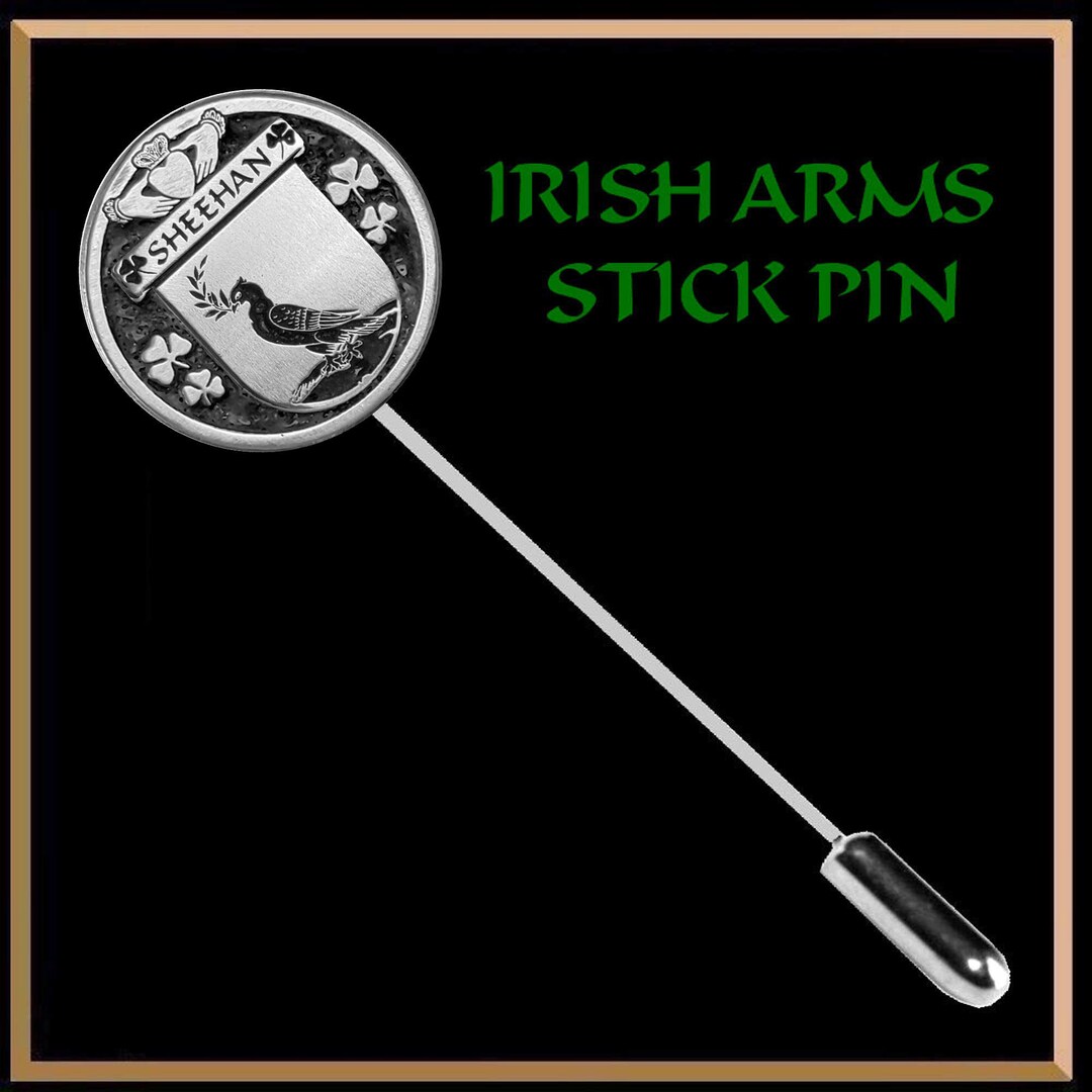Sheehan Irish Family Coat of Arms Stick Pin - Etsy