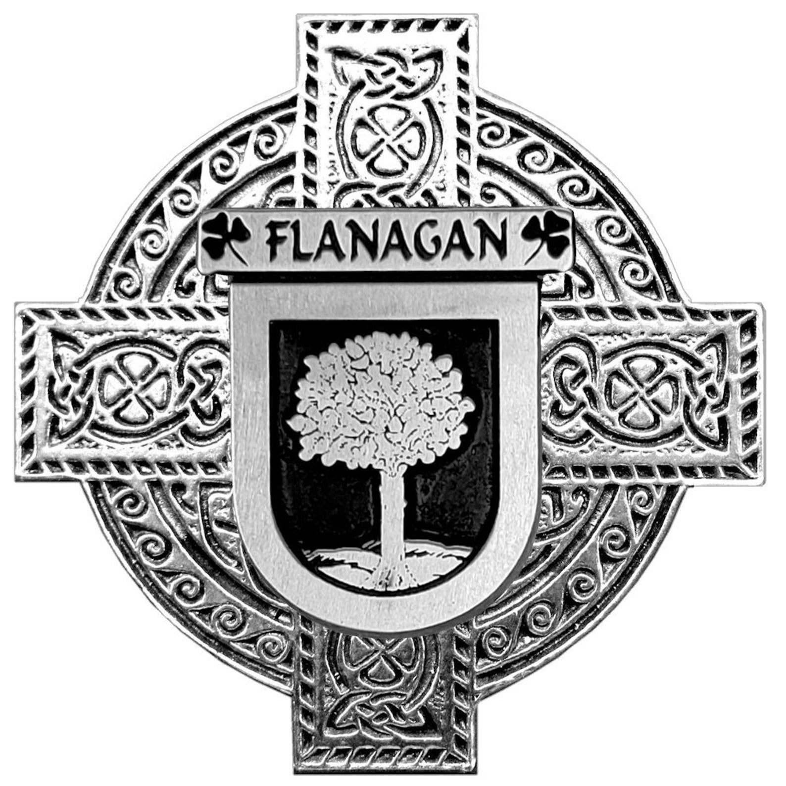 Flanagan Irish Coat of Arms Celtic Cross Badge - Etsy