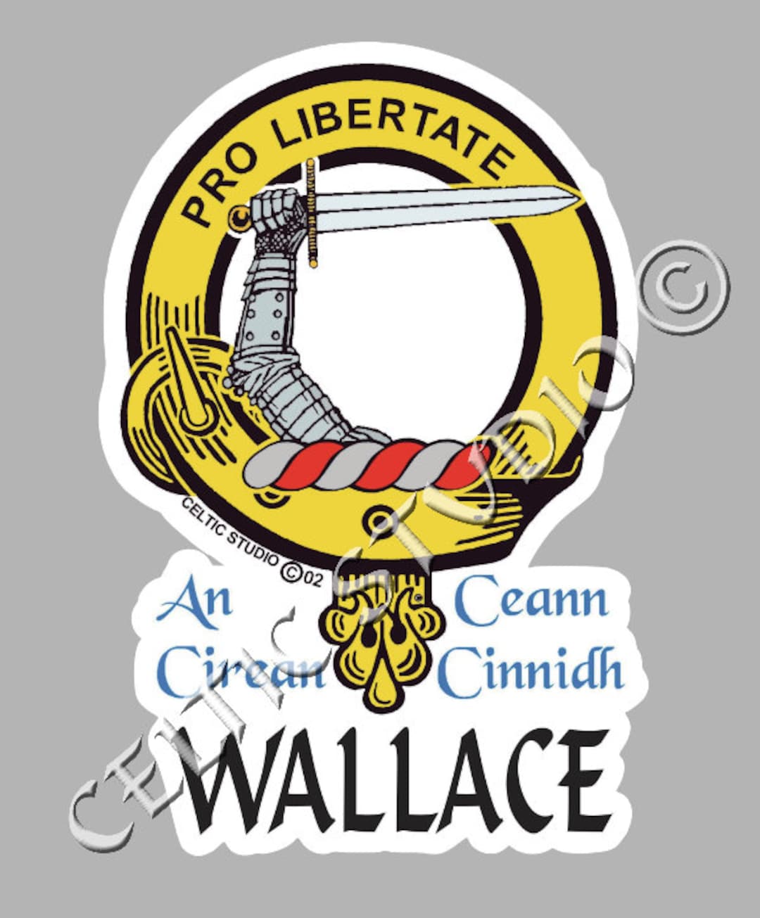 Wallace Clan Crest Decal | Custom Scottish Heritage Car & Laptop ...