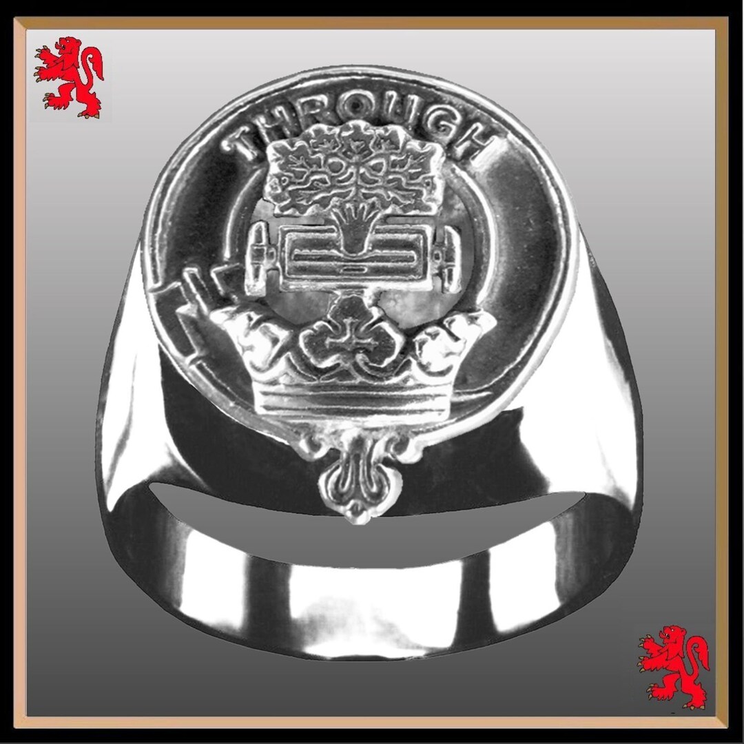 Hamilton Scottish Clan Crest Ring GC100 ~ Sterling Silver and Karat ...