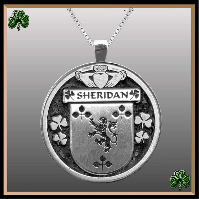 Sheridan Irish Coat of Arms Disk Pendant Irish - Etsy