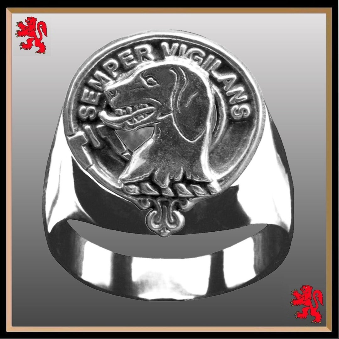 Wilson Scottish Clan Crest Ring GC100 ~ Sterling Silver and Karat Gold ...
