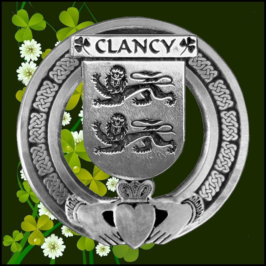 Clancy Irish Claddagh Coat of Arms Badge - Etsy