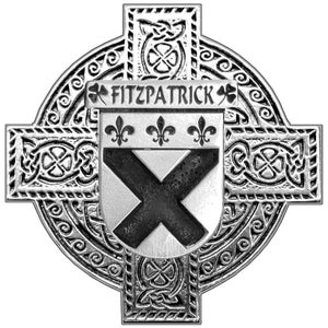 Fitzpatrick Irish Coat of Arms Celtic Cross Badge - Etsy
