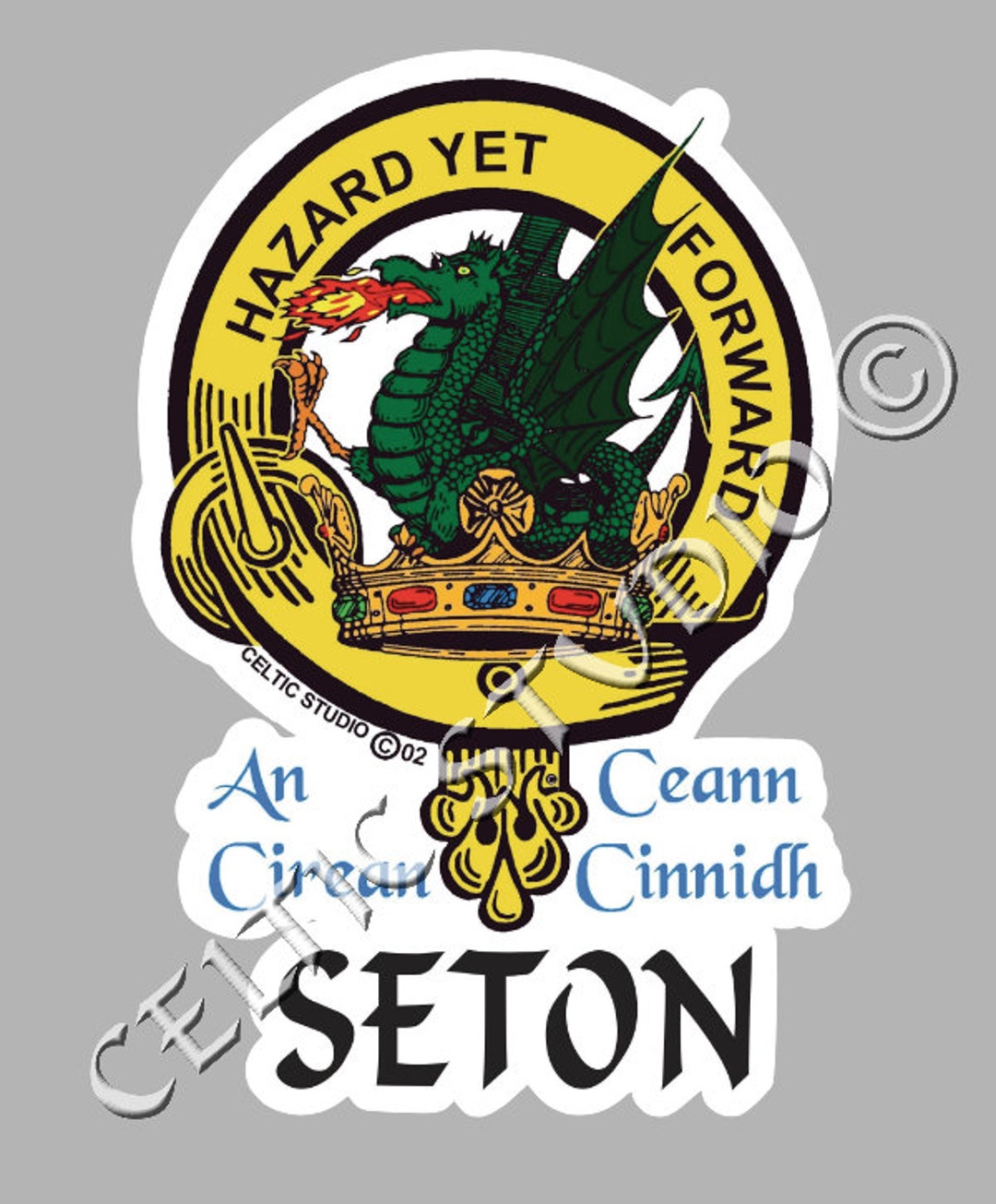 Seton Clan Crest Decal | Custom Scottish Heritage Car & Laptop Stickers ...