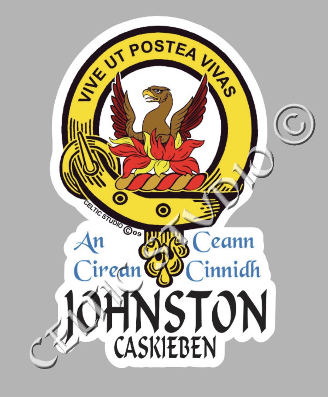 Johnston (caskieben) Clan Crest Decal | Custom Scottish Heritage Car ...