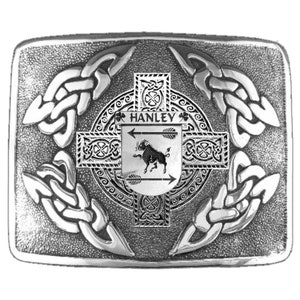 Hanley Irish Coat of Arms Interlace Kilt Buckle - Etsy