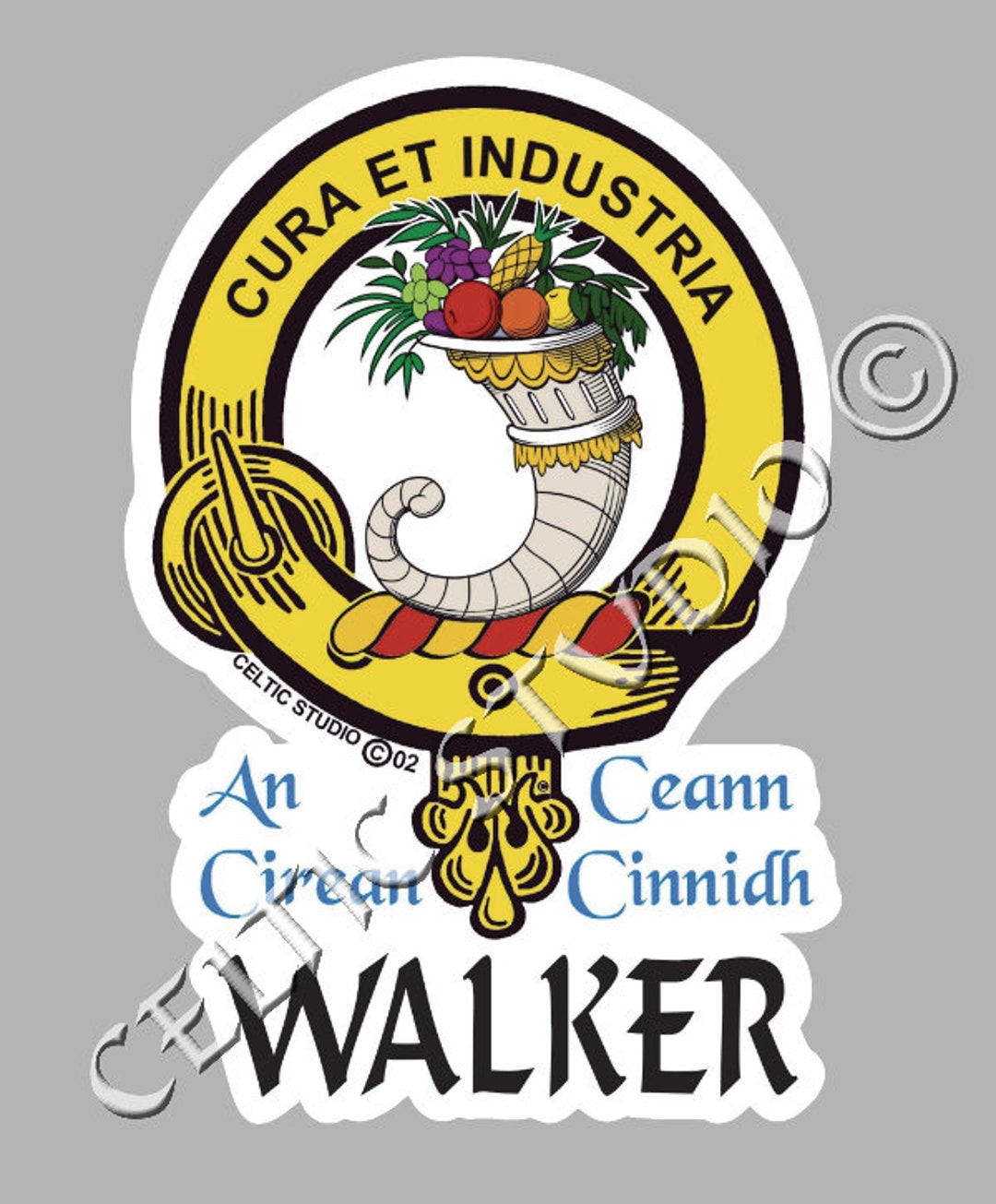 Walker Clan Crest Decal | Custom Scottish Heritage Car & Laptop ...