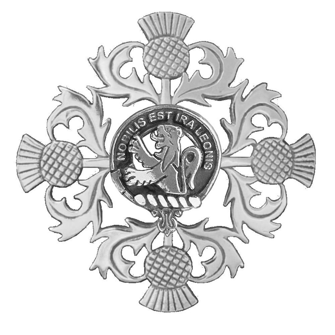 Inglis Clan Crest Scottish Four Thistle Brooch - Etsy