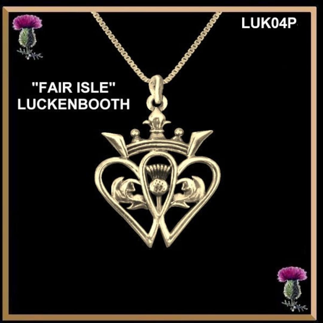 Luckenbooth "fair Isle" Medium Scottish Pendant - 10K or 14K Gold - LUK04 - Etsy