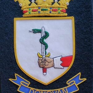 Donovan Irish Coat of Arms Embroidered Crest - Etsy
