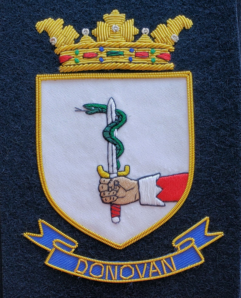 Donovan Irish Coat of Arms Embroidered Crest - Etsy