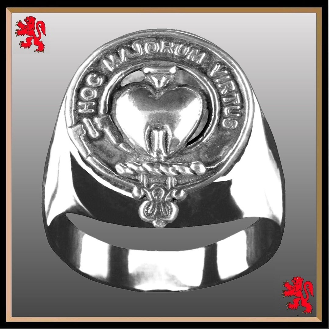 Logan Scottish Clan Crest Ring GC100 ~ Sterling Silver and Karat Gold ...