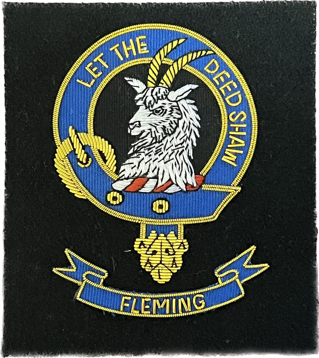 Fleming Scottish Clan Embroidered Crest - Etsy