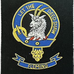 Fleming Scottish Clan Embroidered Crest - Etsy